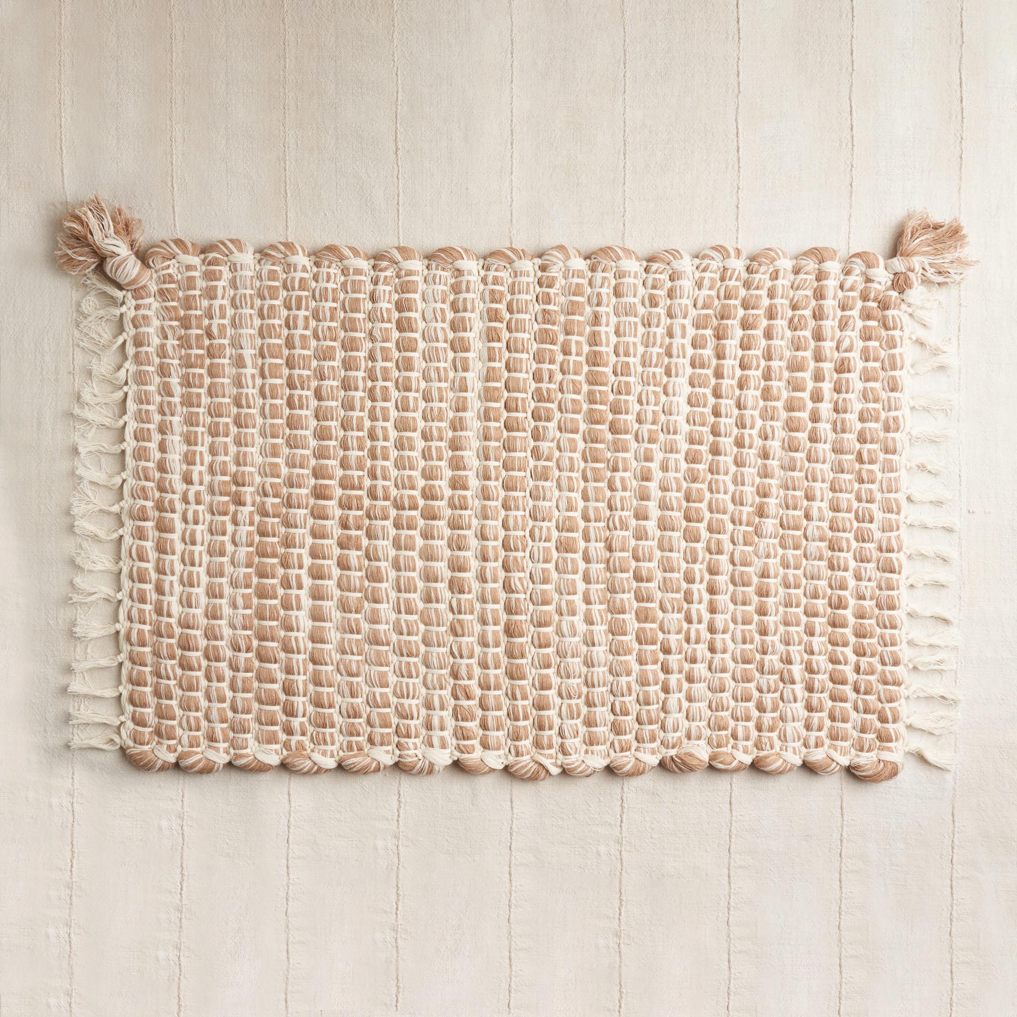 Behind the Hill | Handwoven Rug in Marbled Camel Organic Cotton – Housework